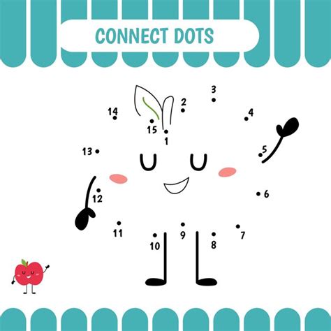 Premium Vector Connect Dots Game Color Apple