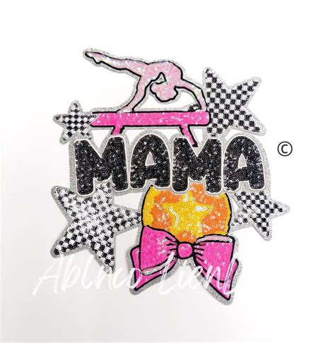 Gymnast Mama Patch Gymnastic Patch Comp Day Patch Sequin Patch Big
