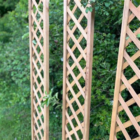 Set Of 5 Wooden Framed Square Trellis Panels