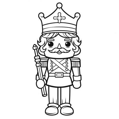 Premium Ai Image A Nutcracker With A Crown And A Staff Generative Ai