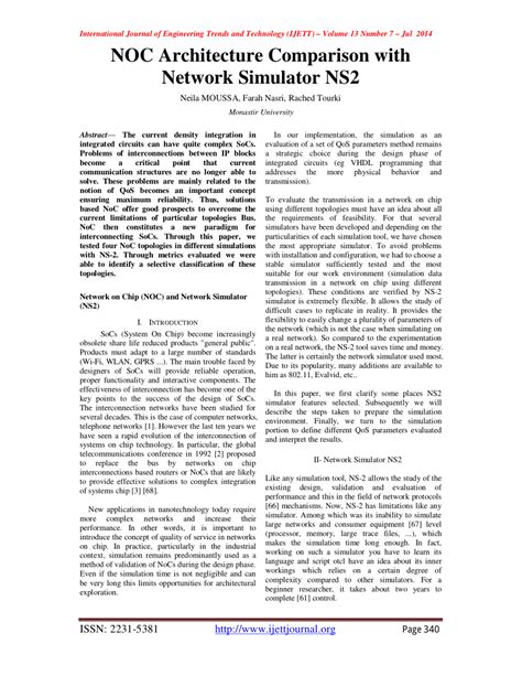 Pdf Noc Architecture Comparison With Network Simulator Ns2