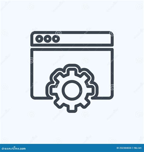 Icon Browser Settings Suitable For User Interface Symbol Line Style Simple Design Editable