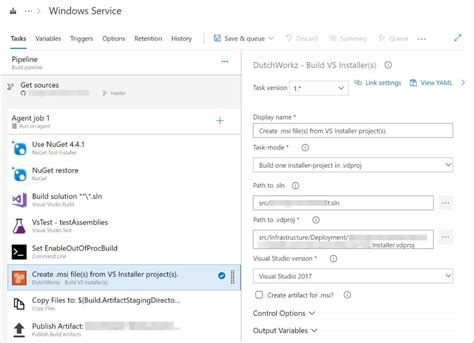 Building Windows Service Installer On Azure Devops