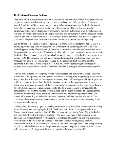 The Producer Consumer Problem There Is A Shared Fixed Size Buffer Between Two Processes