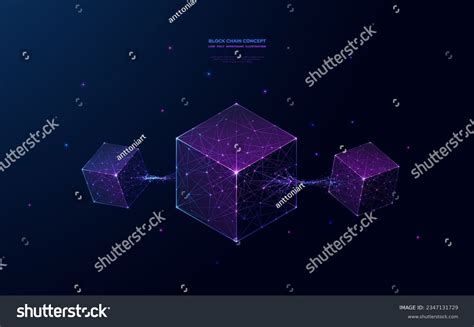 Abstract Blockchain Technology Concept On Futuristic Stock Vector Royalty Free 2347131729