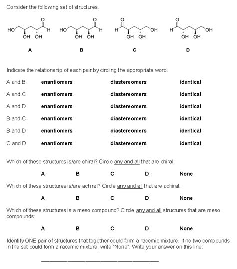 Solved Consider The Following Set Of Structures Ho