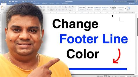 How to Change Footer Line Color in Word - YouTube