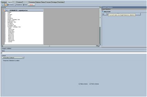 how to create a temp table in odi interface yellow interface