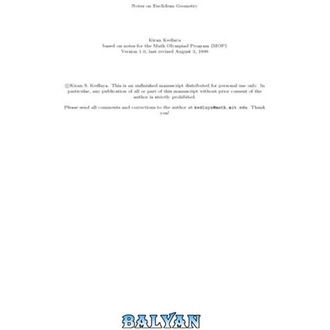 خرید و قیمت دانلود کتاب Notes On Euclidean Geometry ترب