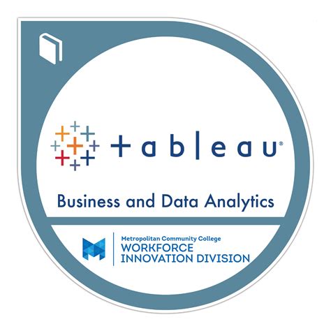 The Tableau Data Analytics Certificate From Metropolitan Credly