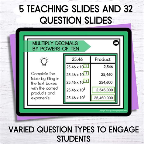 Multiply Decimals By Powers Of Ten Using Exponents Digital Print And Review Made By Teachers