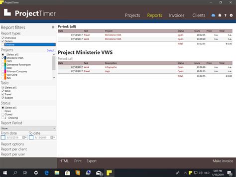 Project Timer Free Timesheet Time Tracking Windows Application
