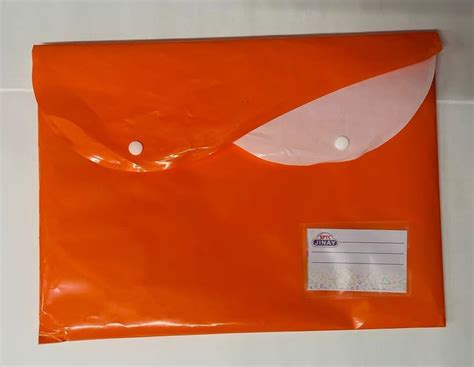 Orange Plastic Button File Folder For College Paper Size A4 At Rs 14