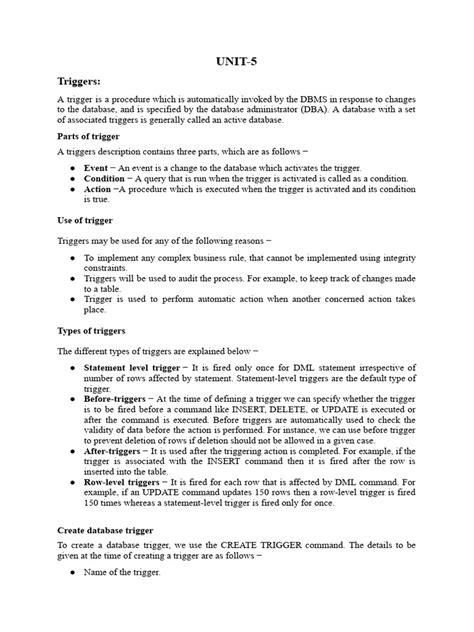 Dbms Unit 5 Pdf