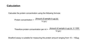 Determination Of Protein Concentration By Bradford Methodpptx