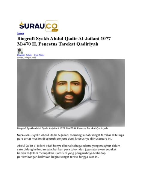 Biografi Syekh Abdul Qadir Al Jailani Pdf
