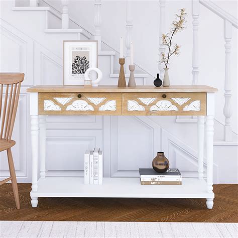 48 Inch Console Table 2 Drawers Functional Design For Hallway