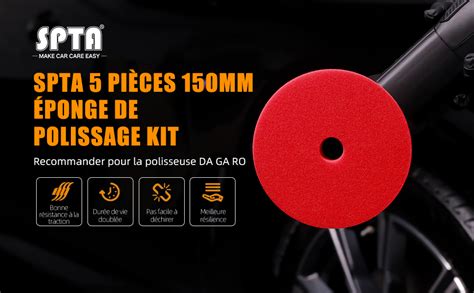 Amazon Fr Spta Lot De 5 éponges De Polissage De 150 Mm Pour Tampon