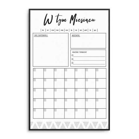 Designerski Planer ścienny Miesięczny W Trójkąty Triangle