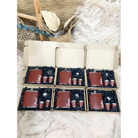 Personalized Hip Flask With Shot Glass Funnel T Set Mini Whisky T Set Available