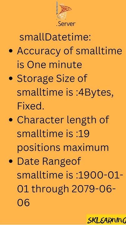 Difference Between Datetime And Smalldatetime In Sql Server Sql