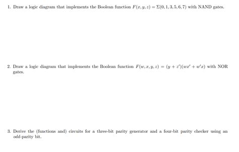 Solved 1 Draw A Logic Diagram That Implements The Boolean