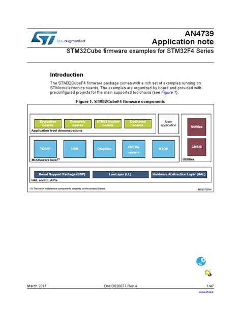Dm00213525 Stm32cube Firmware Examples For Stm32f4 Series Stmicroelectronics Pdf Digital