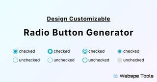 Radio Button HTML CSS Generator Design Customization