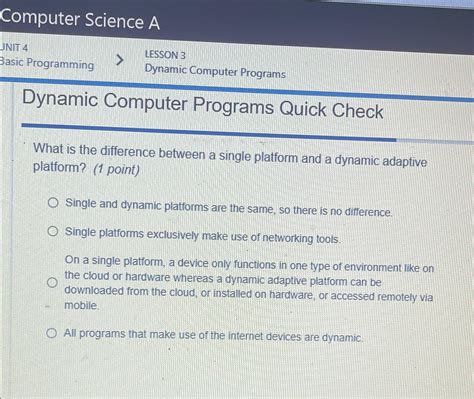 Solved Computer Science Aunit 4lesson 3basic