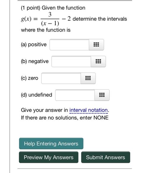 Solved 1 Point Given The Function G X Where The Function Chegg Com