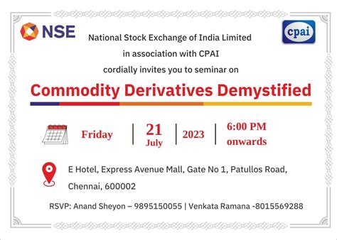 Jeyaprakash M On Linkedin Seminar On “commodity Derivatives