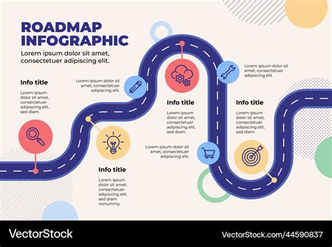 Flat Roadmap Infographic Template Royalty Free Vector Image