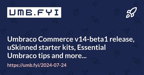 Umbraco Commerce V14 Beta1 Release Uskinned Starter Kits Essential