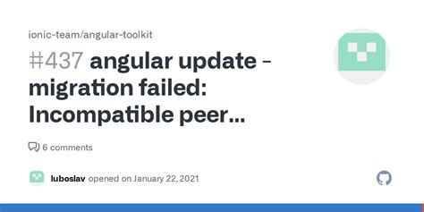 Angular Update Migration Failed Incompatible Peer Dependencies Found Issue Ionic