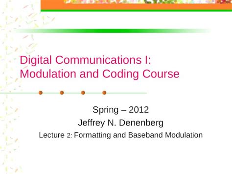 Ppt Digital Communications I Modulation And Coding Course Dokumentips