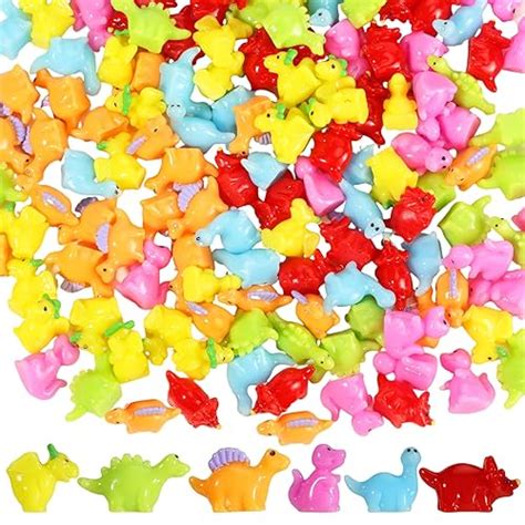 Poen 96 Pcs Mini Dinosaur Figures Resin Small Dinosaur Toys Garden Mini Dinosaurs