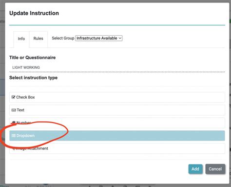 How To Add Drop Down Options In Checklist Facility Technology