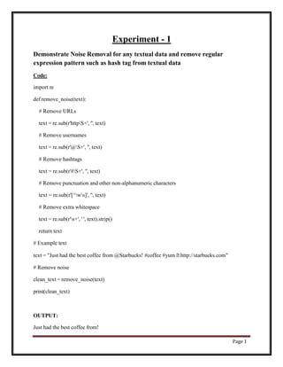 JNTUK R20 AIML SOC NLP LAB MANUAL R20 Docx Technology Computing