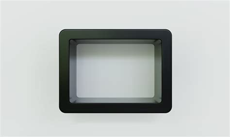 흰 벽 3d 모형에 있는 빈 검은색 둥근 직사각형 선반 또는 틈새 0명에 대한 스톡 벡터 아트 및 기타 이미지 0명 가구 검은색 Istock