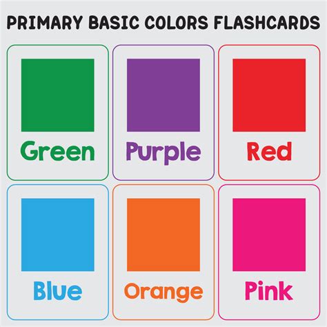 Primary Basic Colors Flashcards Teaching Resources