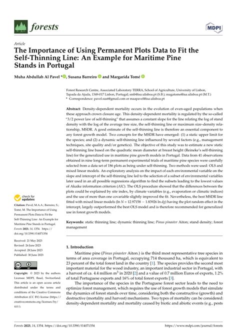 Pdf The Importance Of Using Permanent Plots Data To Fit The Self Thinning Line An Example For