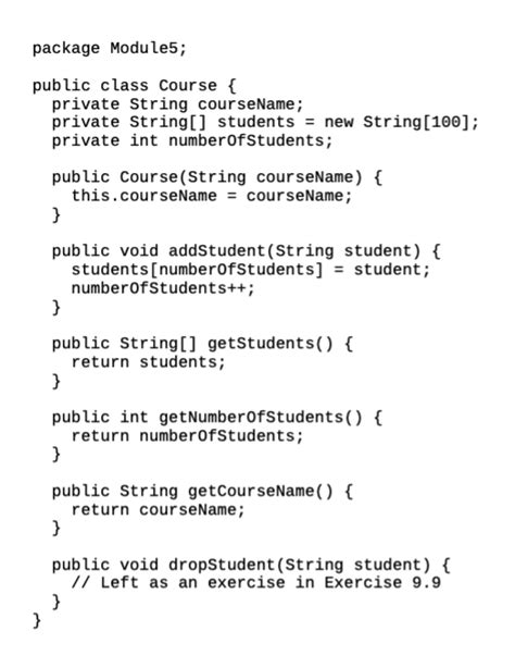 solved revise the course class as follows don t use