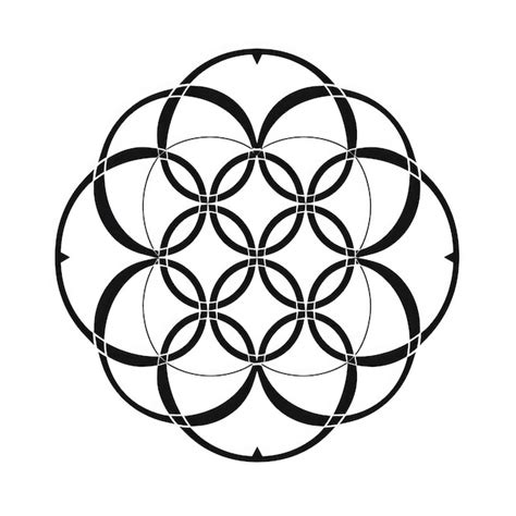 Premium Photo Symmetrical Pattern Of Interconnected Circles Logo Generative Ai
