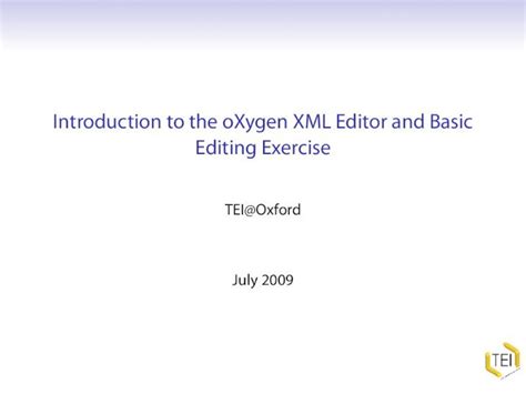 Pdf Introduction To The Oxygen Xml Editor And Basic Editing