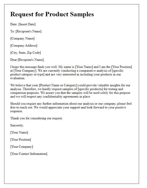 Letter Template For Sample Product Request Free Samples In Pdf Letterin