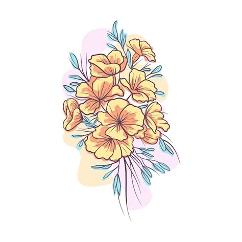 꽃 라인 드로잉 미니멀리즘 꽃 일러스트레이션 라인 아트 프리미엄 벡터