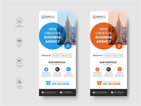 전문 현대 기업 롤 배너 서식 파일 프리미엄 벡터