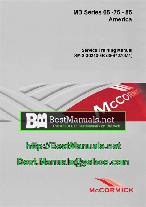 Mccormick Mb 65 75 85 Series Tractor Workshop Service Repair Training