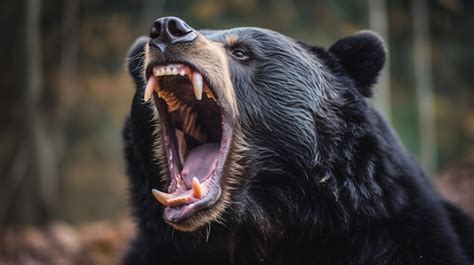 Premium Photo A Black Bear With Its Mouth Open And Its Mouth Wide Open
