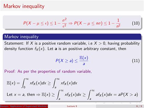application of chebyshev and markov inequality in machine learning ppt